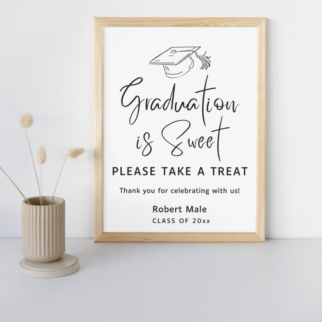 Graduation is Sweet Sign Template, Graduation Candy Bar Sign, Grad ...