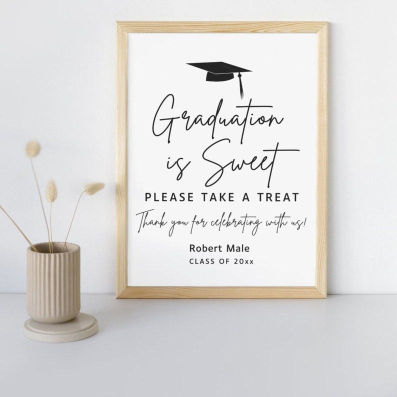 Graduation Dessert Table Sign, Printable Graduation Treat Table Sign ...