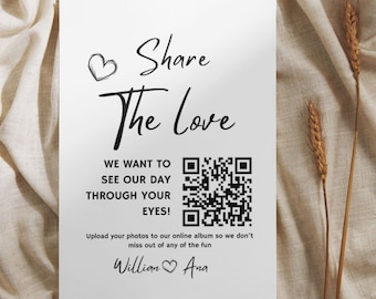 Capture the Love Wedding QR Code Sign, Wedding Sign, Wedding Photo Sign ...