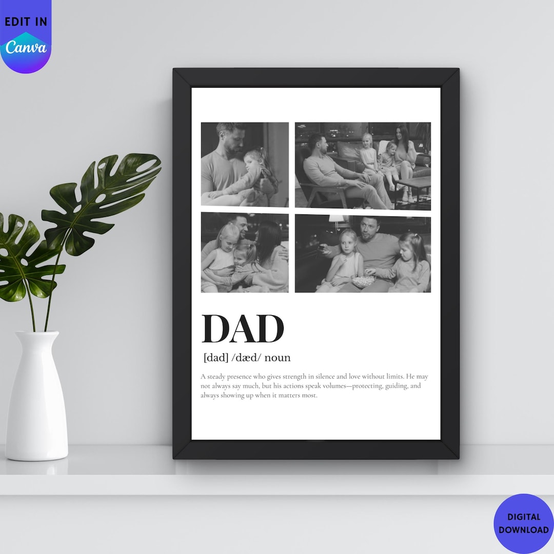 Dad Definition Customizable & Printable, Template Photo Collage Father ...