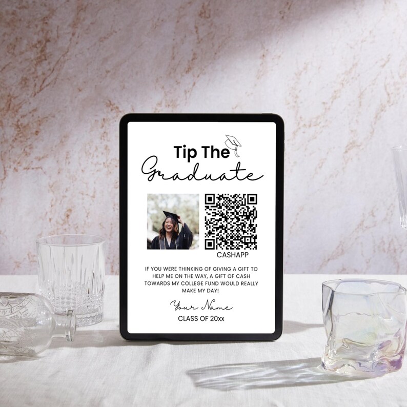 Graduation Cash Gift Sign | QR Code Payment, Canva Template (digital ...
