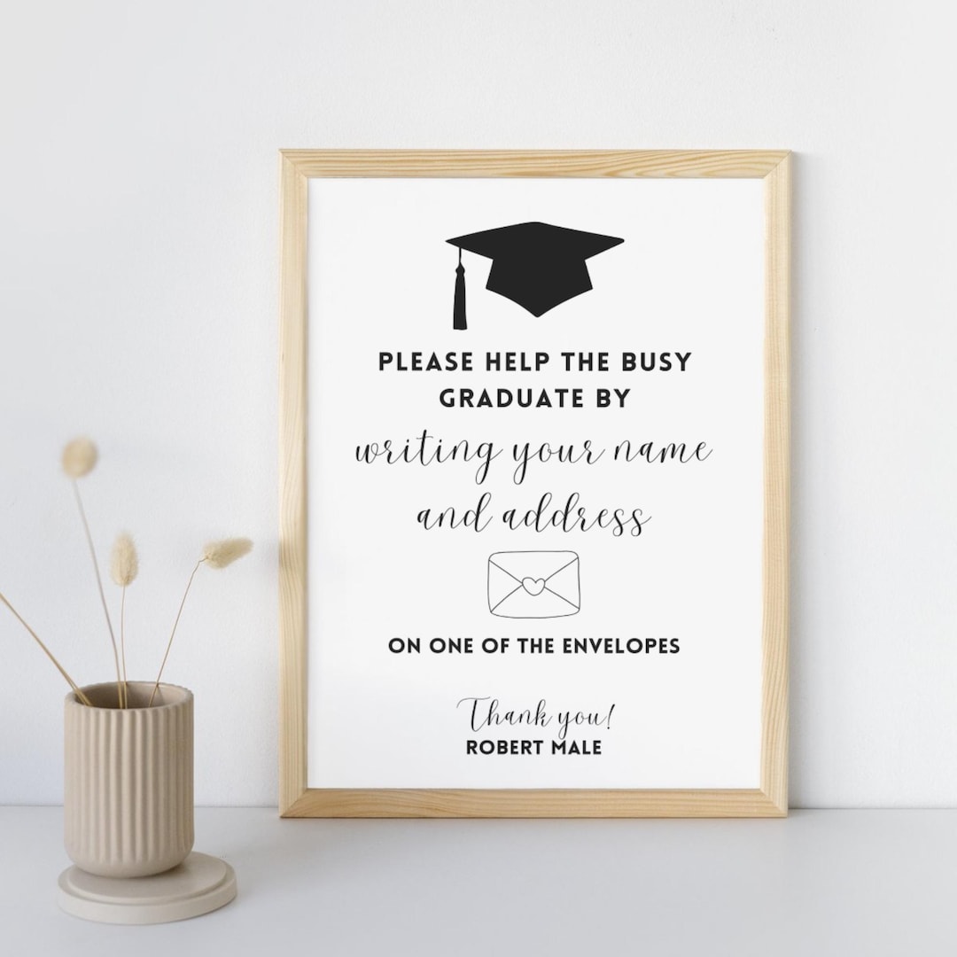 Help the Busy Graduate Sign, Graduation 2025 Table Signage, Printable ...