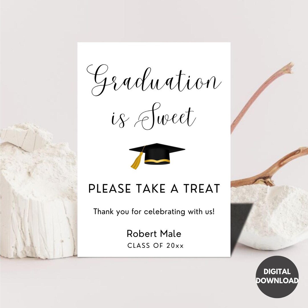Graduation Dessert Table Sign, Printable Graduation Treat Table Sign ...