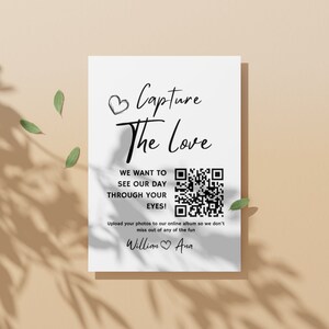 Capture the Love Wedding QR Code Sign, Wedding Sign, Wedding Photo Sign ...
