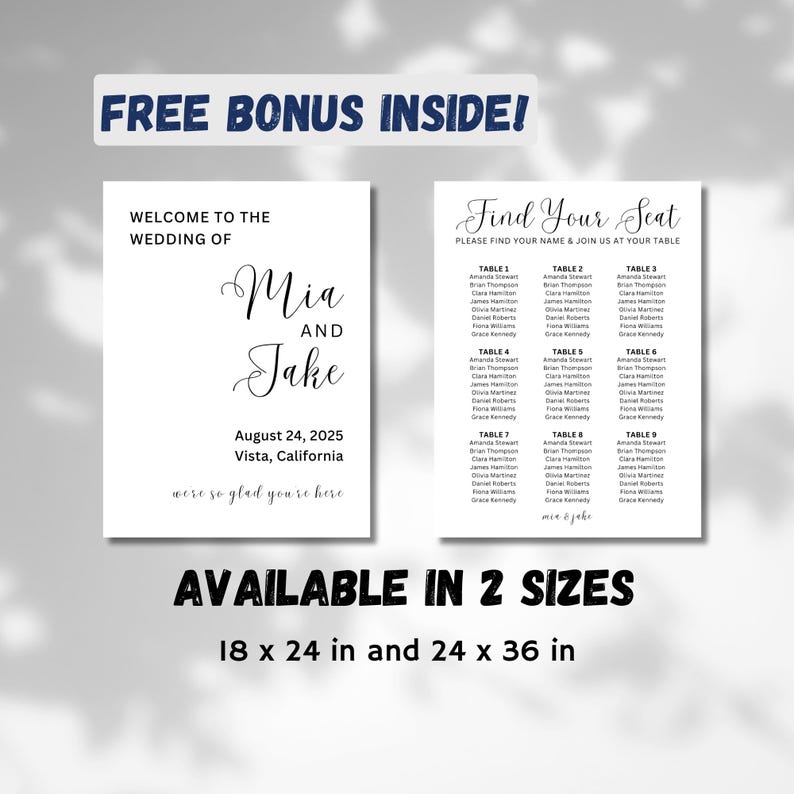 Editable Wedding Signage Bundle, Modern Minimalist Design (canva ...