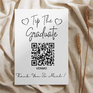 Graduation Party Sign | Graduation Gift Sign | QR Code Sign | Tip the ...