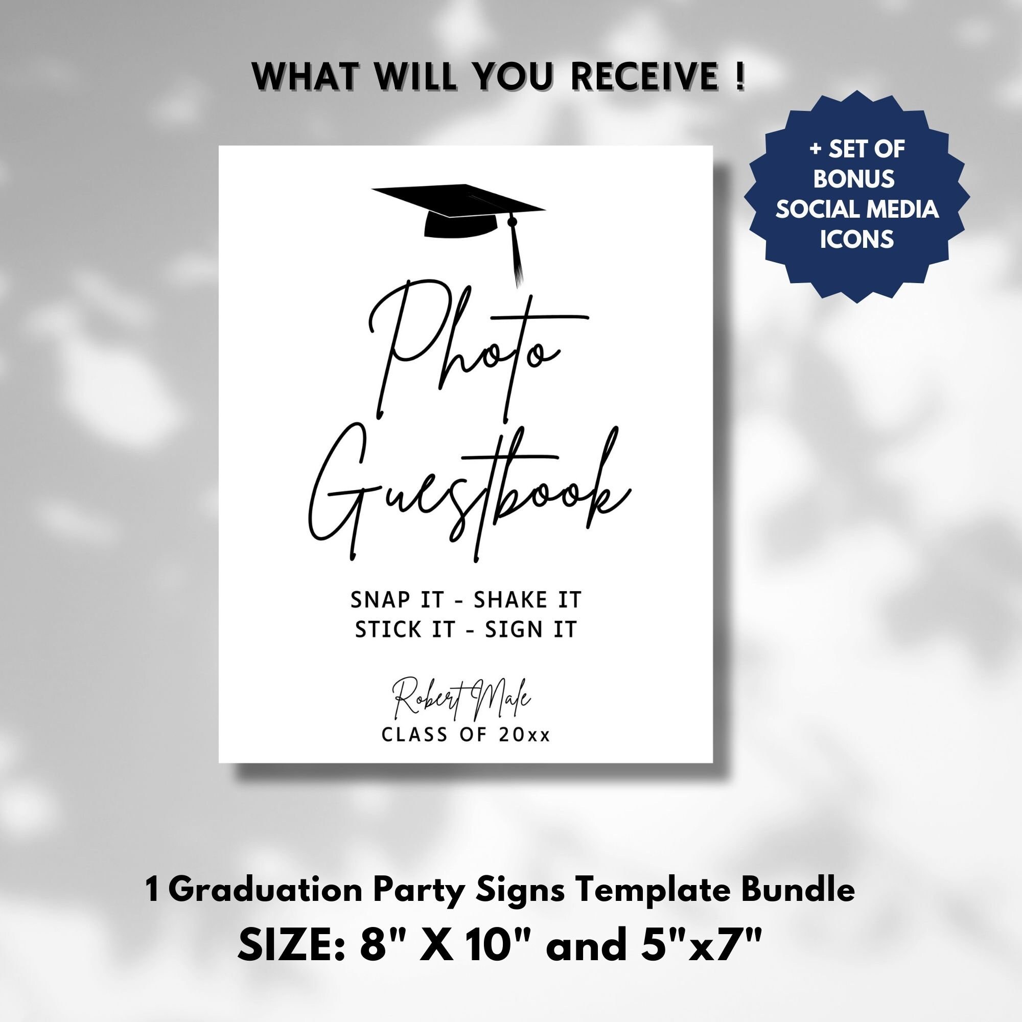 Graduation Party Sign Bundle,graduation Party Signs Template Bundle ...