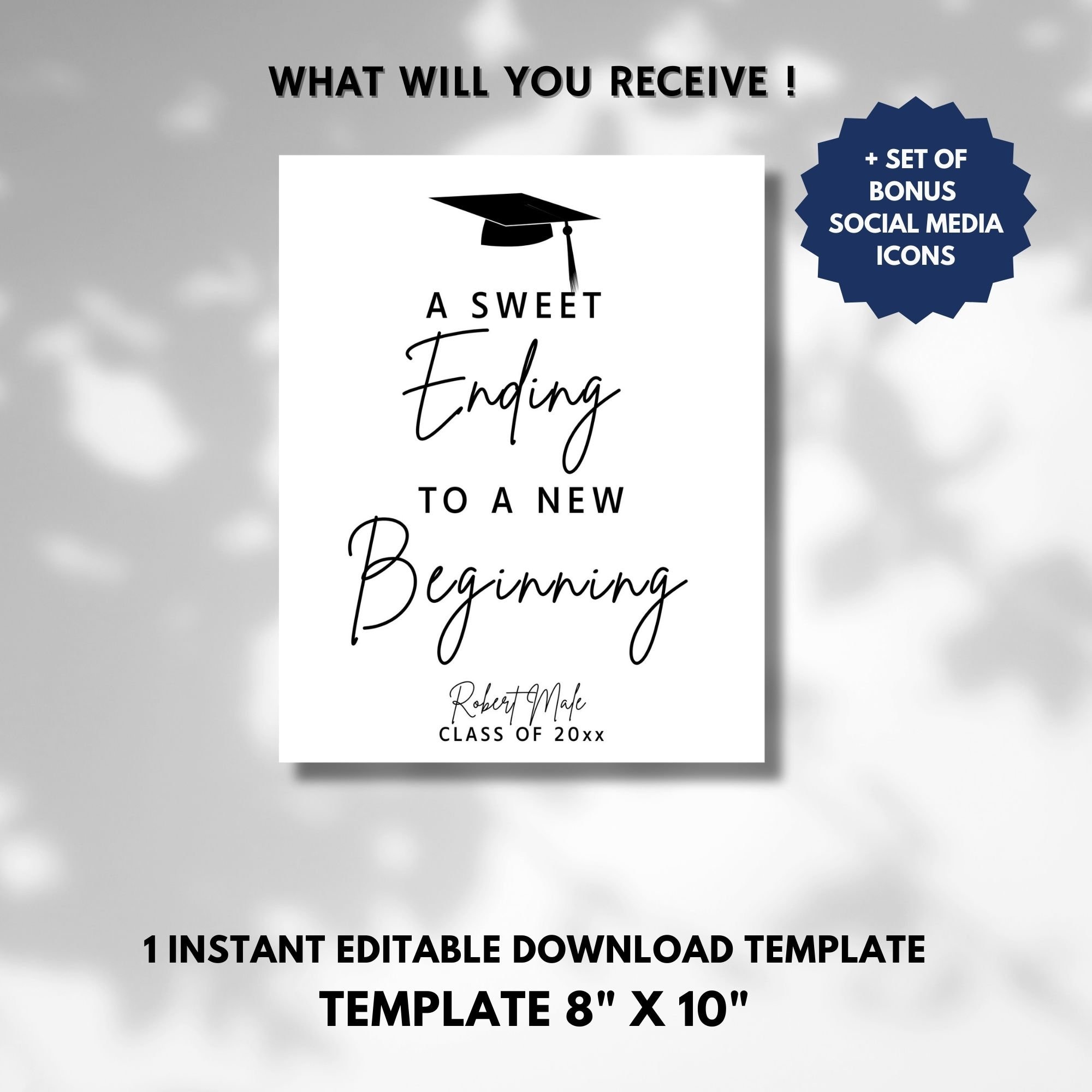 Graduation Dessert Table Sign Printable Template, Graduation Party ...