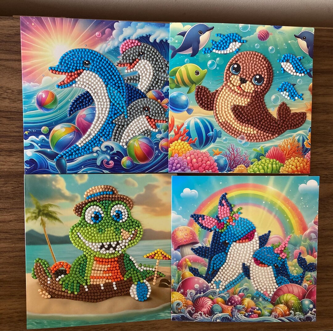 Childrens Birthday/greetings Cards Ocean Turtles, Octopus, Whales ...