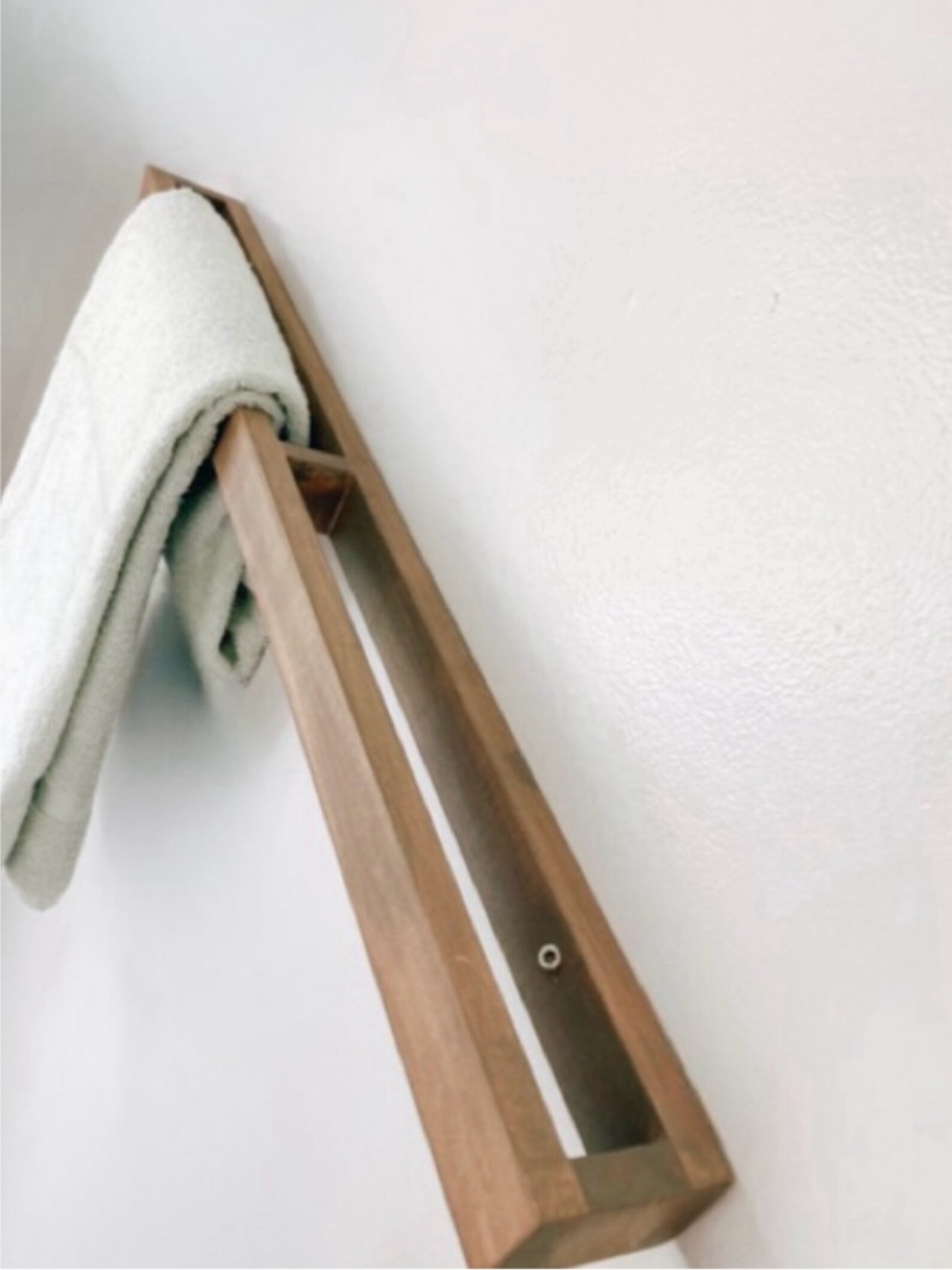 Rustic Wooden Stained Maple Wood Long Towel Bar and Hand Towel Set - Etsy