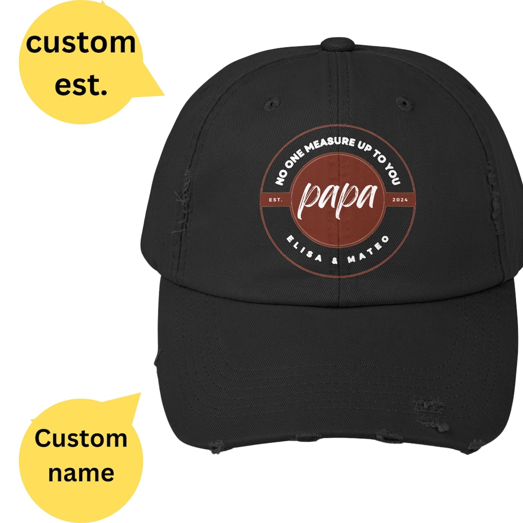 Custom Kids Name Papa CAP, Grandpa Cap With Date, Dad Hat, Vintage ...
