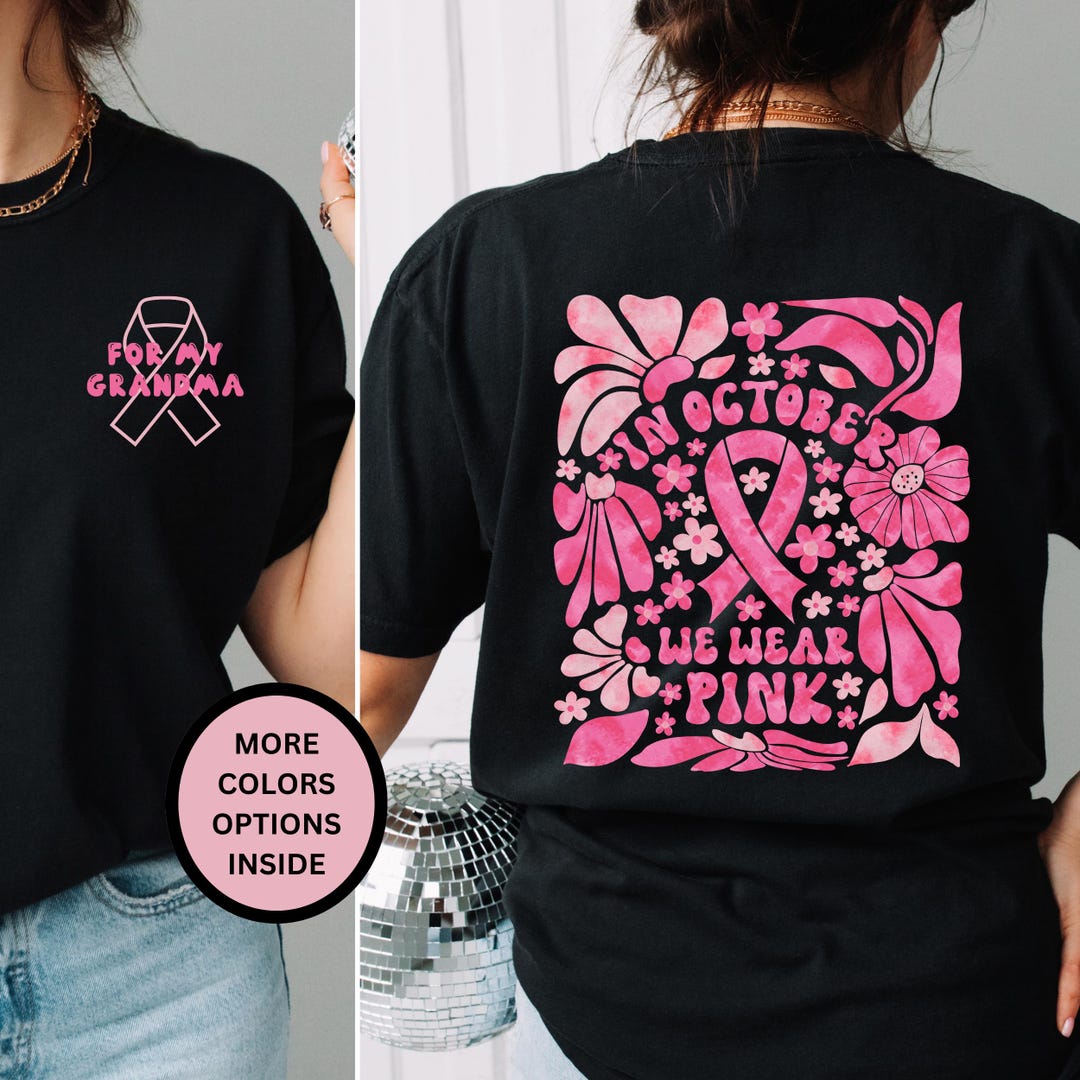 Personalized Breast Cancer Awareness Shirt, Pink Ribbon Tee - Etsy