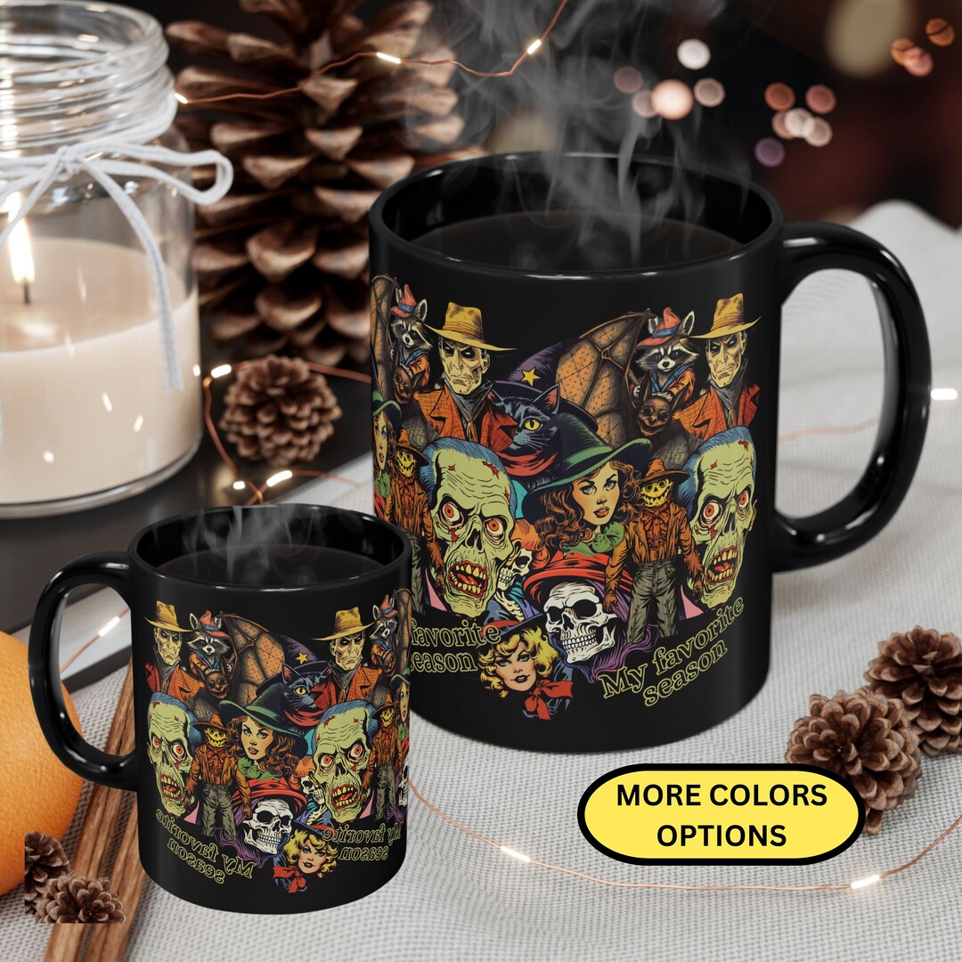 Vintage Halloween Mug, Spooky Vibes, 3D Effect - Etsy