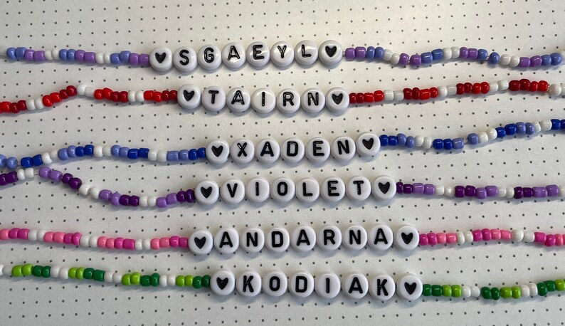 Custom Friendship Bracelet | Personalised Name Bracelet | Stretch Bead ...