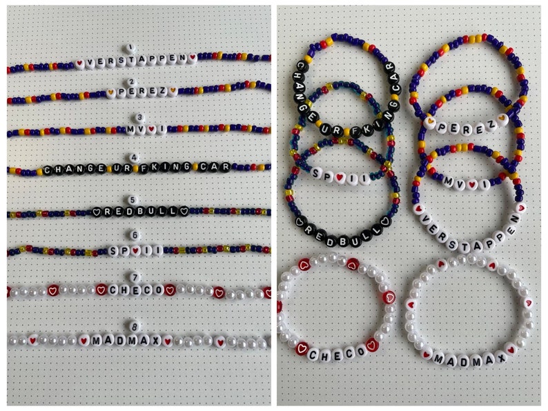 F1 Bracelet | Team Name | Driver Name | Formula One | Fully ...