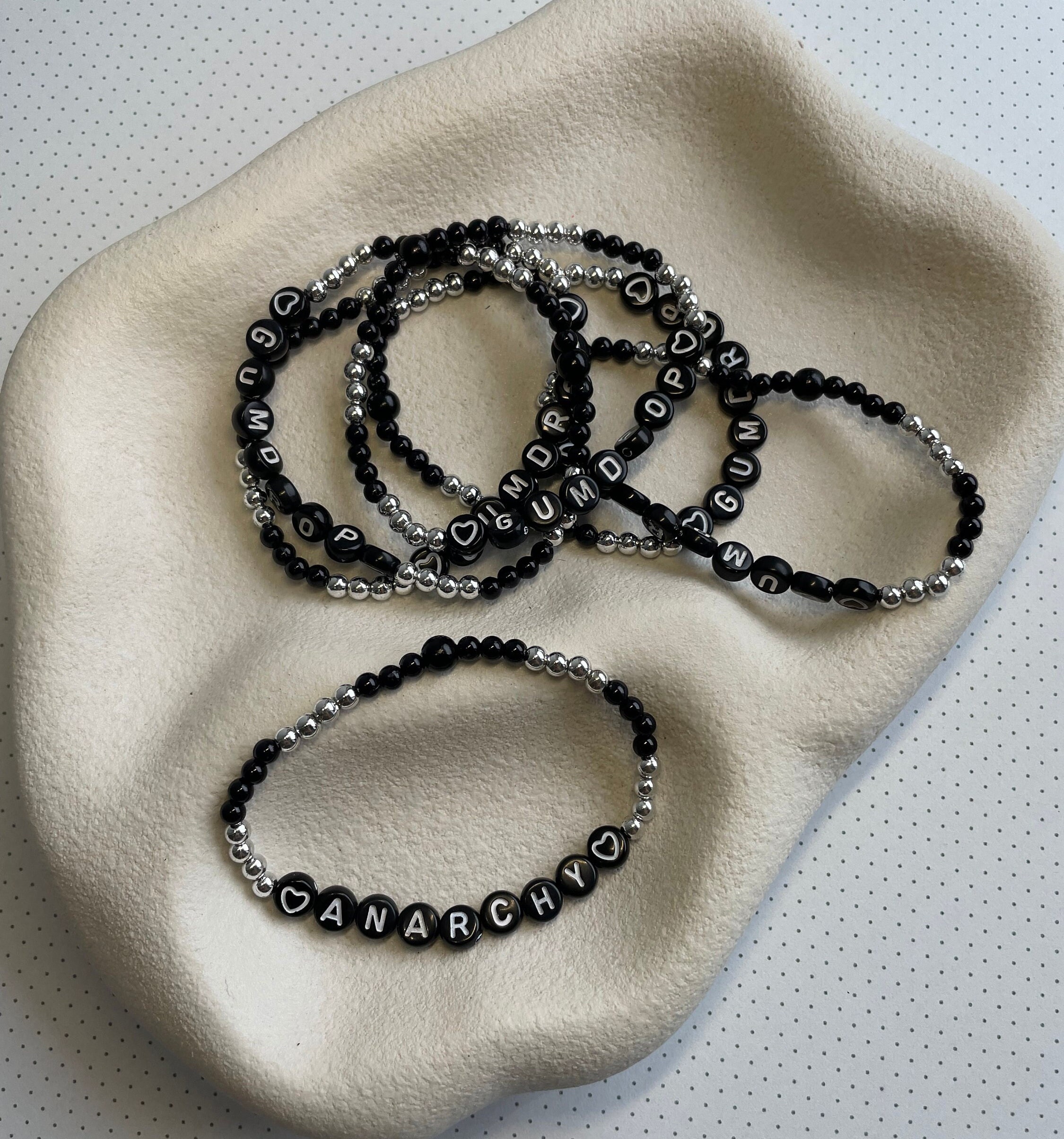 Custom Friendship Bracelet Personalised Name Bracelet Stretch Bead ...