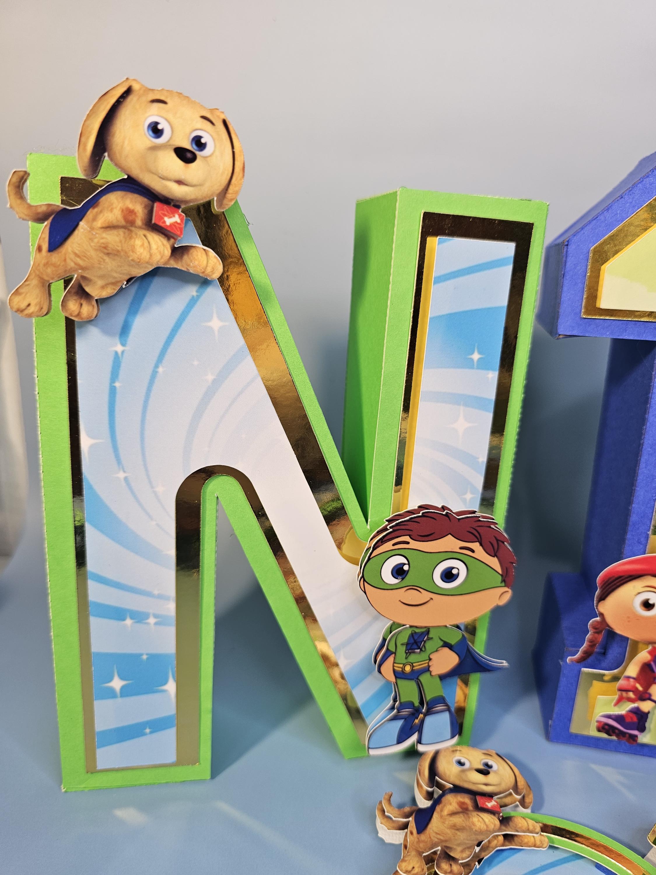 3D Letters Super Why, Birthday Super Why, 3D Numbers & Letters ...