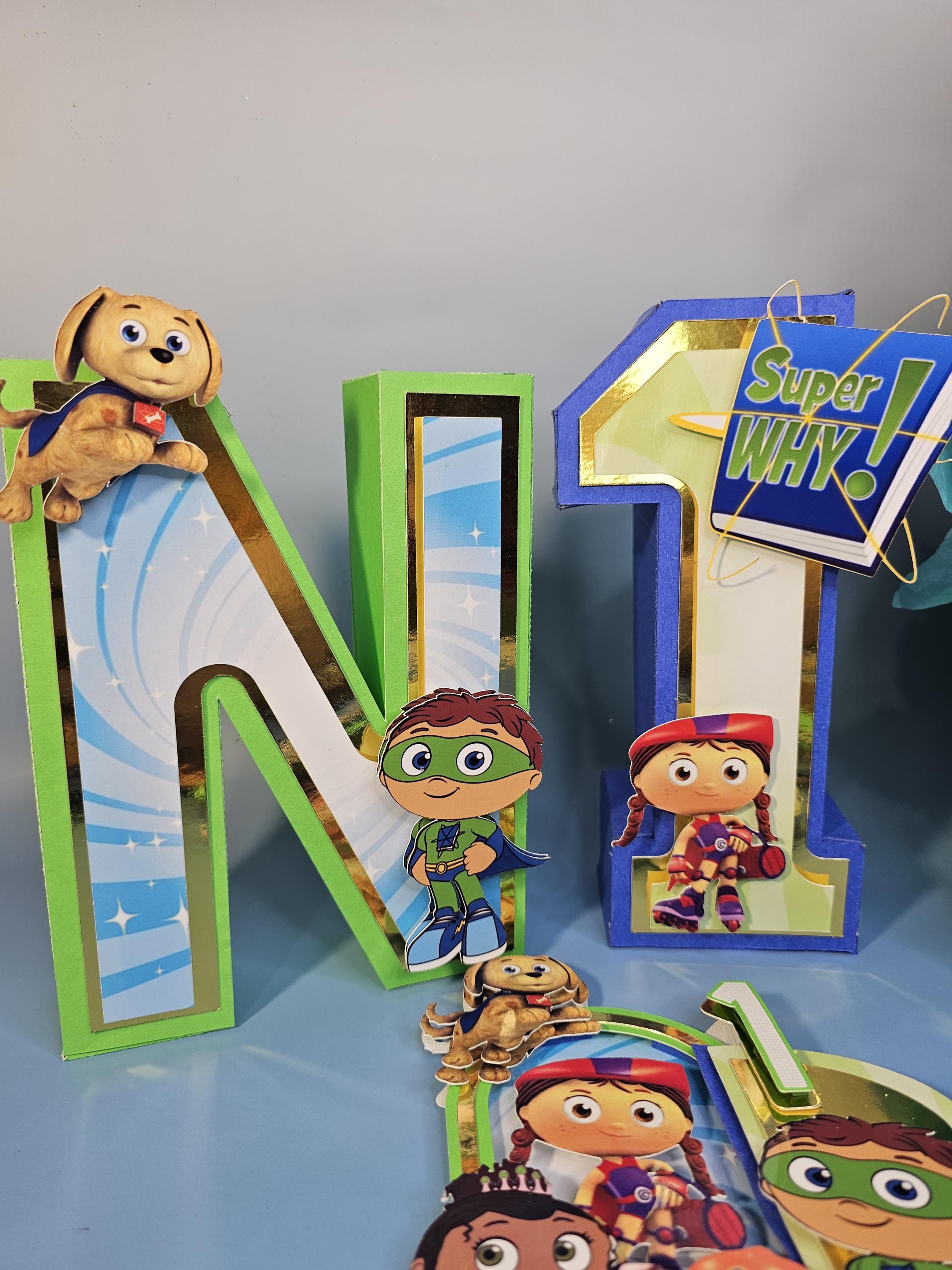 3D Letters Super Why, Birthday Super Why, 3D Numbers & Letters ...