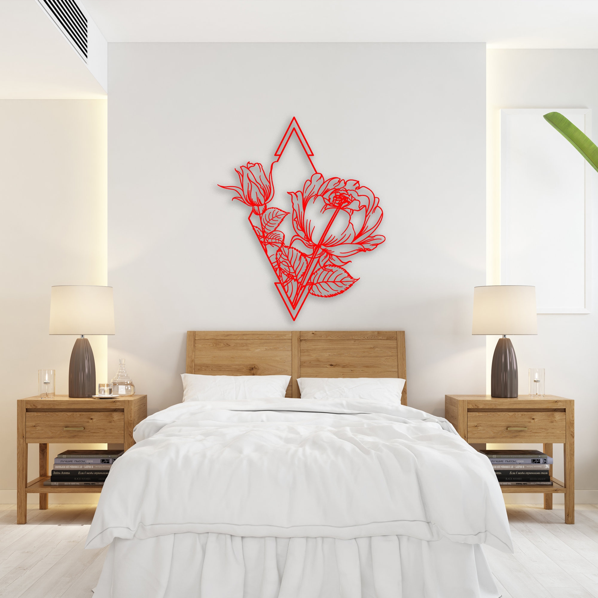 Rose and Tulip Metal Wall Art / Rose Metal Wall Decor / Flower Wall ...