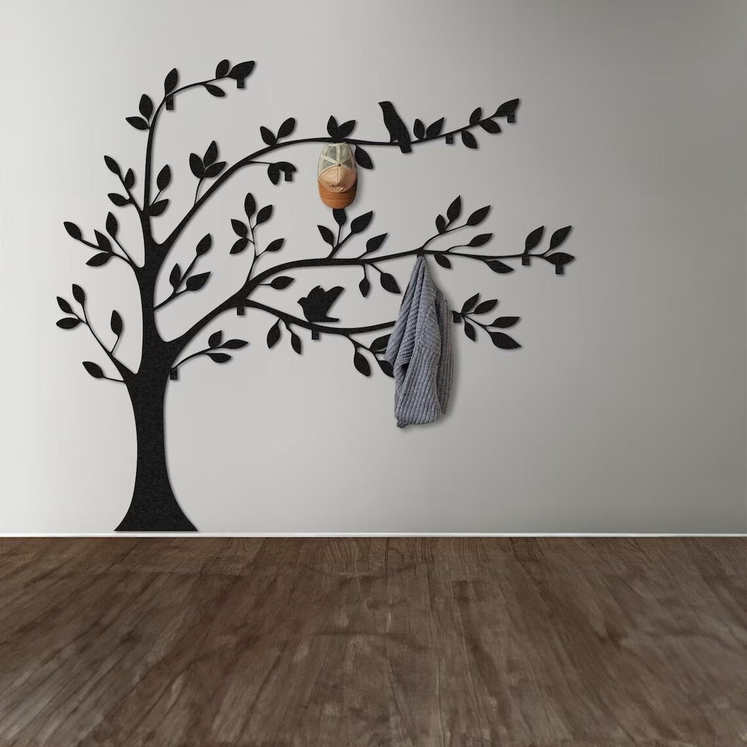 Extra Large Metal Tree Coat Rack / Wall Clothes Hook / Wall Organizer ...