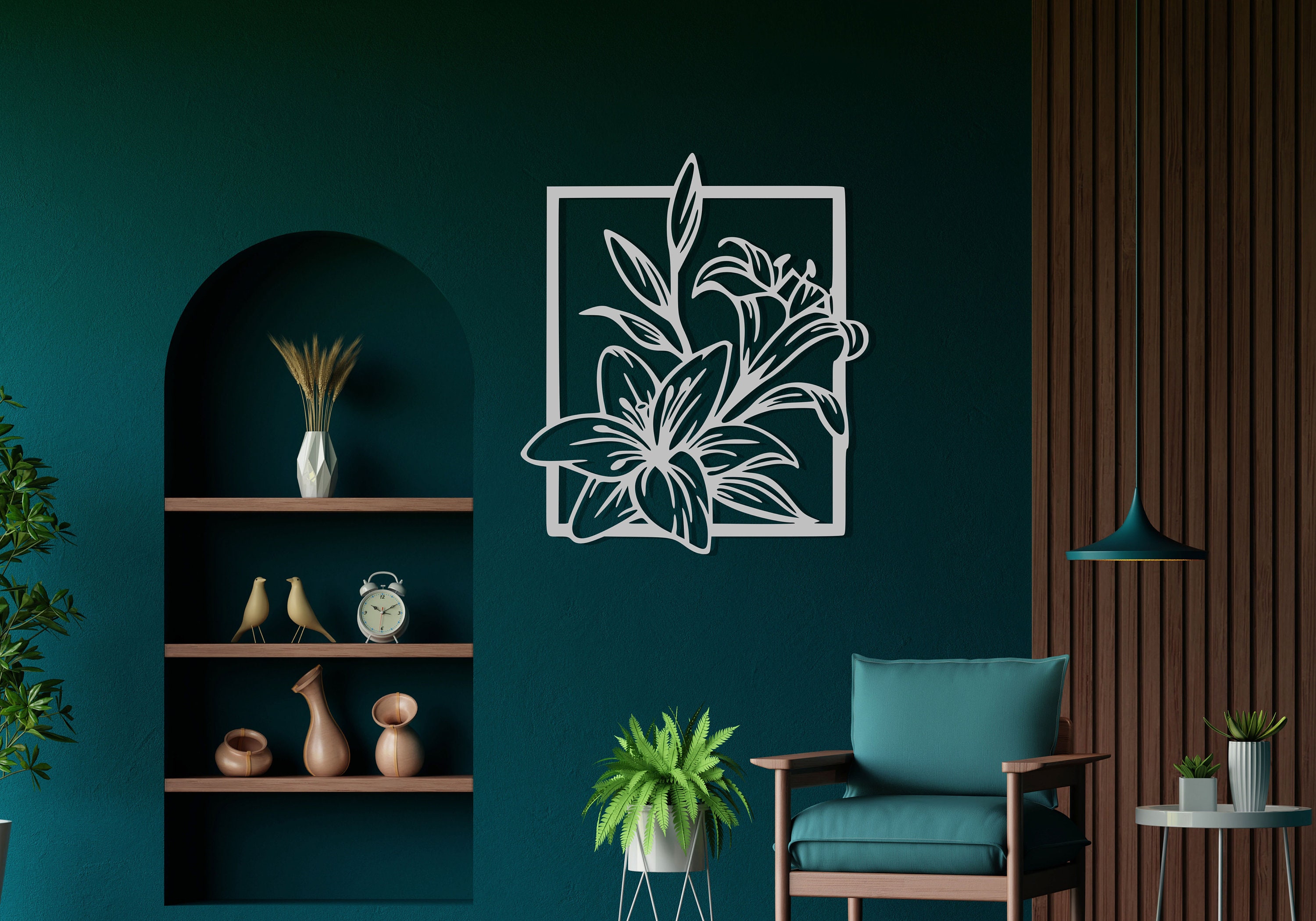 Lily Sign Metal Wall Art / Floral Metal Wall Decor / Metal Flower Sign ...