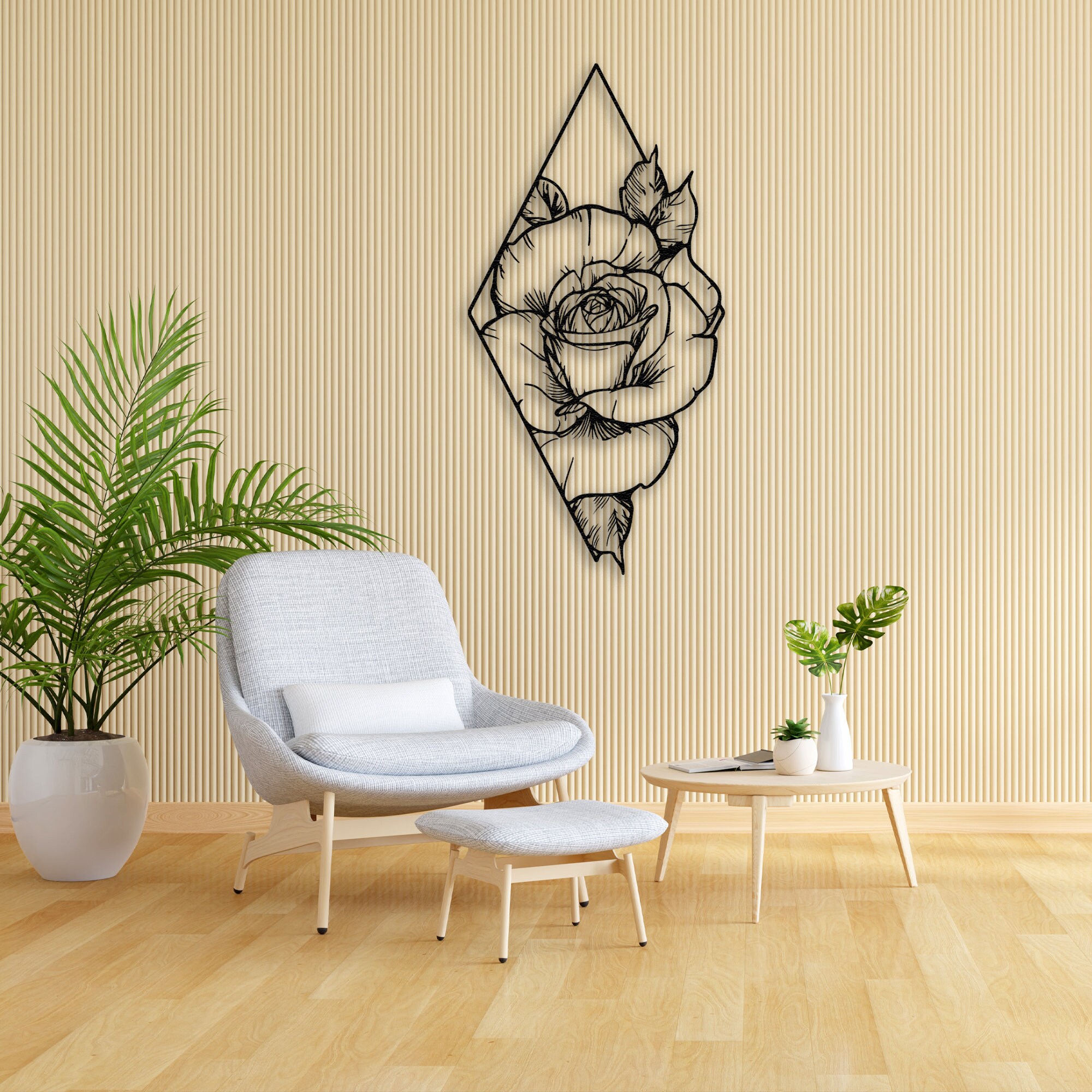 Rose Metal Wall Art / Flower Home Decor / Floral Metal Wall Hanging ...