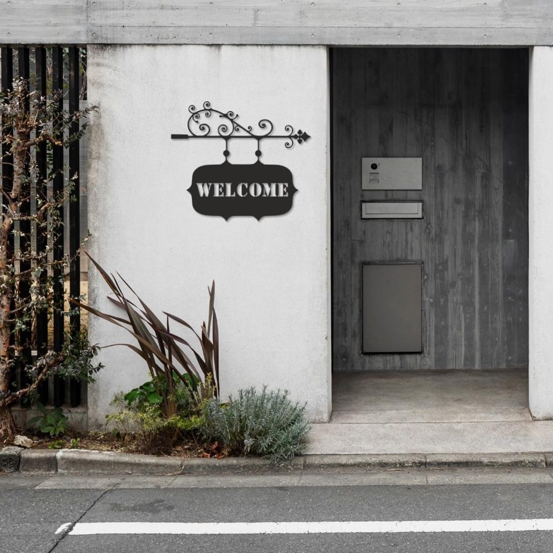 Metal Welcome Wall Sign, Front Entry Wall Decor, Modern Farmhouse ...