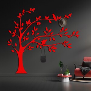 Extra Large Metal Tree Coat Rack / Wall Clothes Hook / Wall Organizer ...