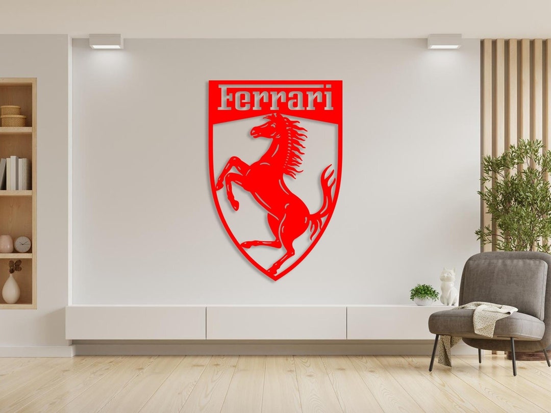Ferrari Logo Metal Wall Art / Ferrari Emblem Wall Hanging / - Etsy
