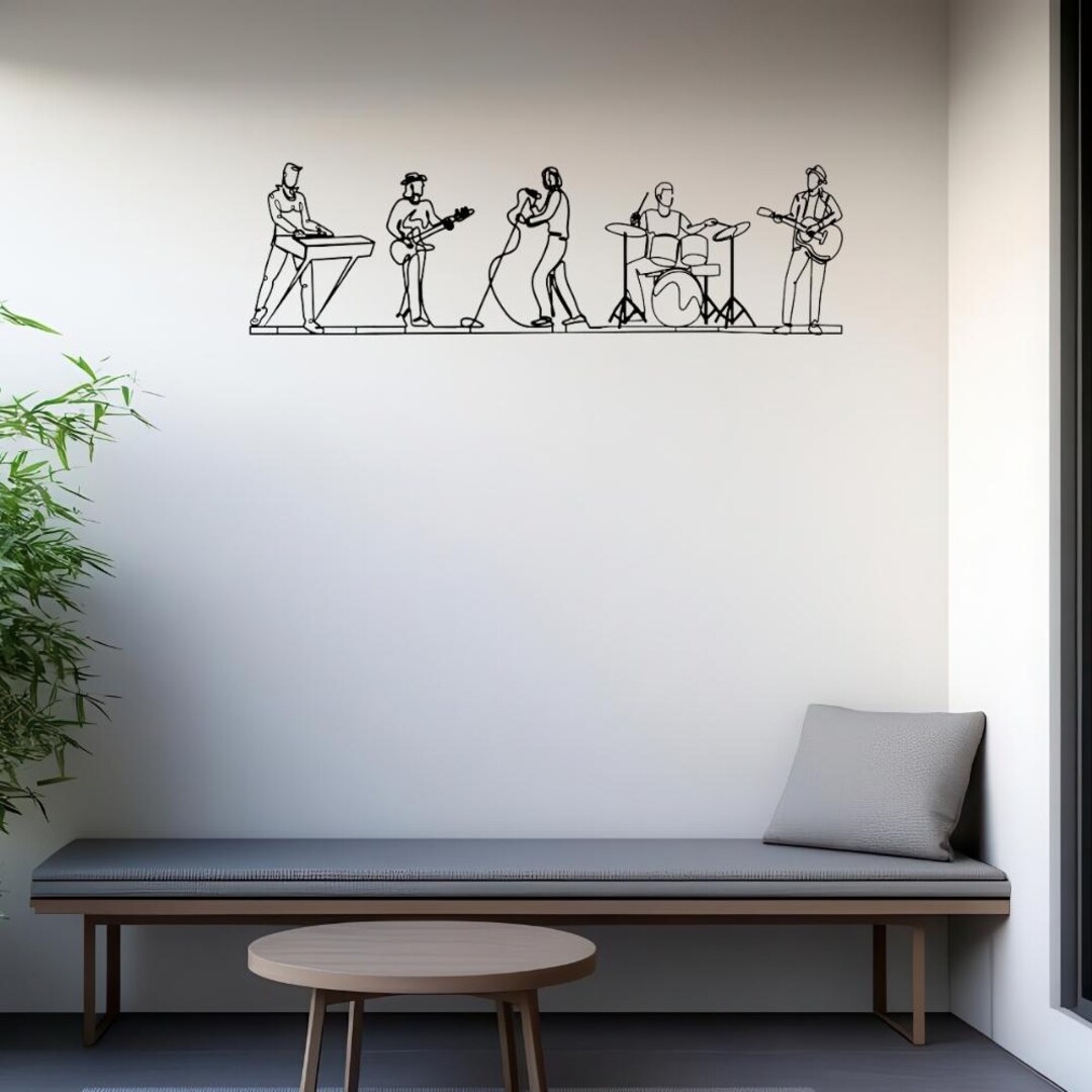 Music Group Metal Line Art, Rock-n-roll Iconic Wall Decor - Etsy