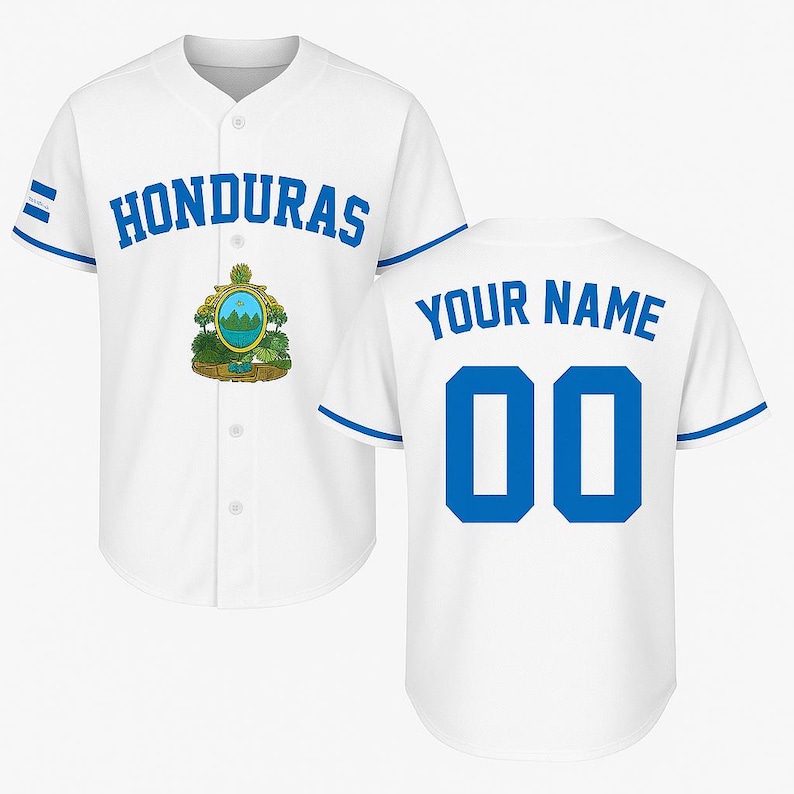 Custom Honduras Baseball Jersey: Personalized Honduran Flag Pride - Etsy