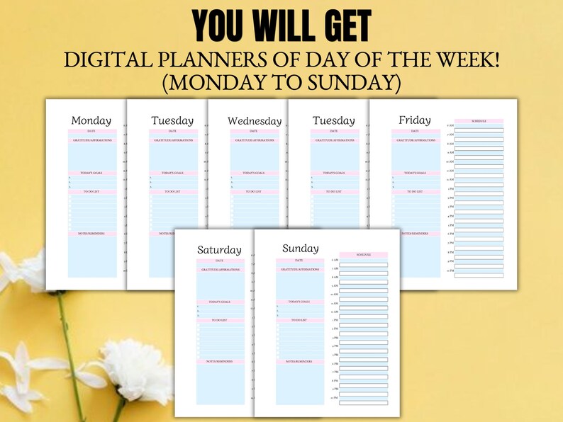 Self-care Planner for Daily Routine Planner Printable Weekly to Do List ...