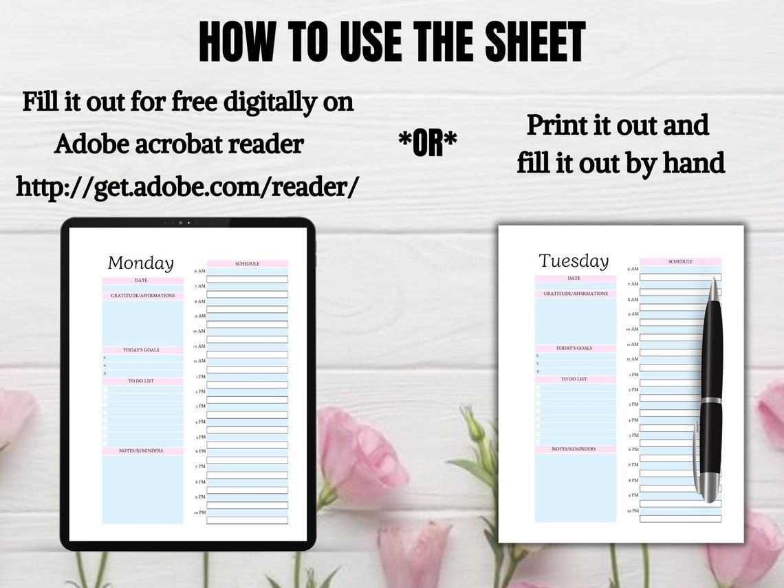 Self-care Planner for Daily Routine Planner Printable Weekly to Do List ...
