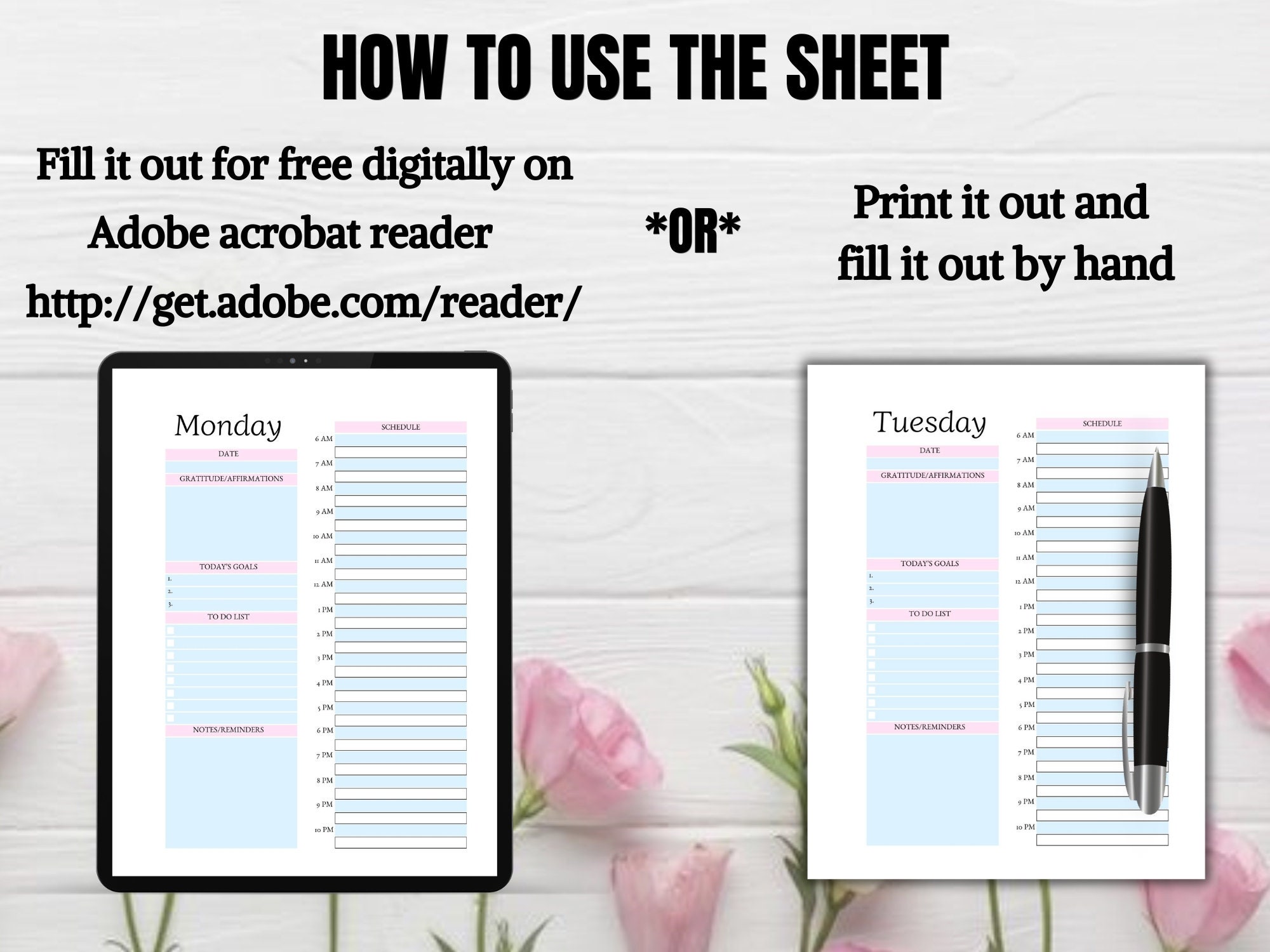 Self-care Planner for Daily Routine Planner Printable Weekly to Do List ...