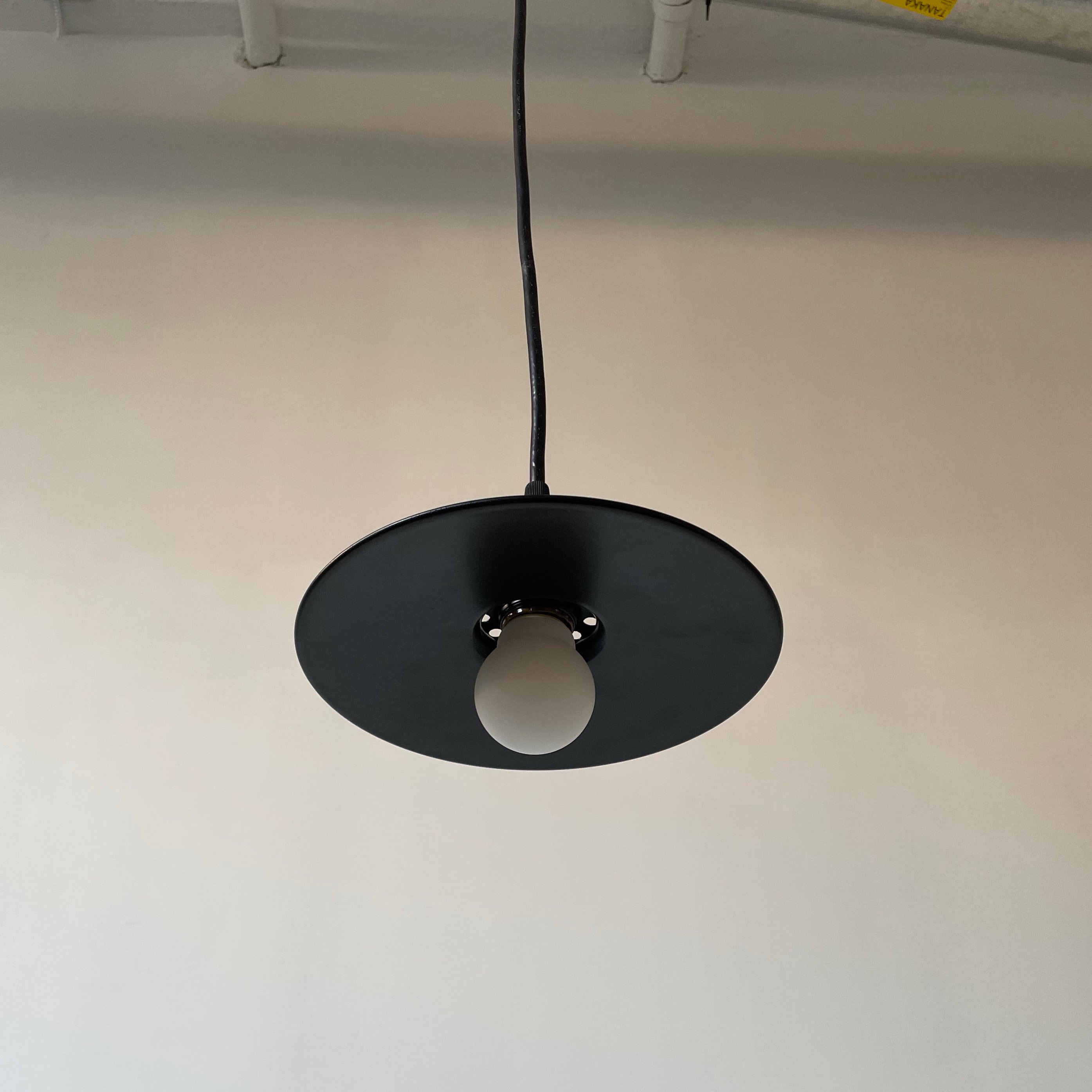Black Disc Pendant Light, Modern Dimmable Hanging Lamp for Living Room ...
