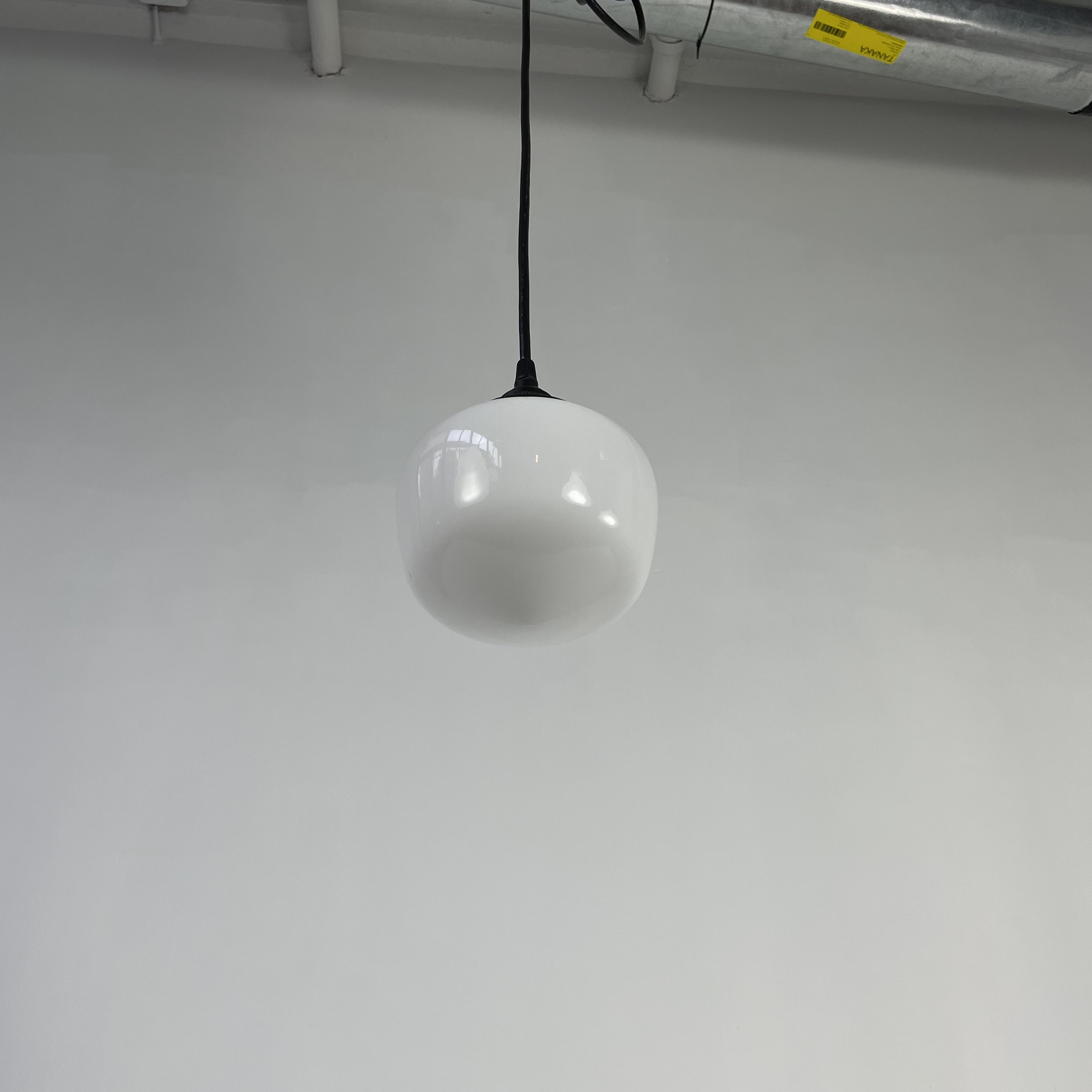 Modern Schoolhouse Opal Glass Pedant Light Fixture, Black & White, in ...