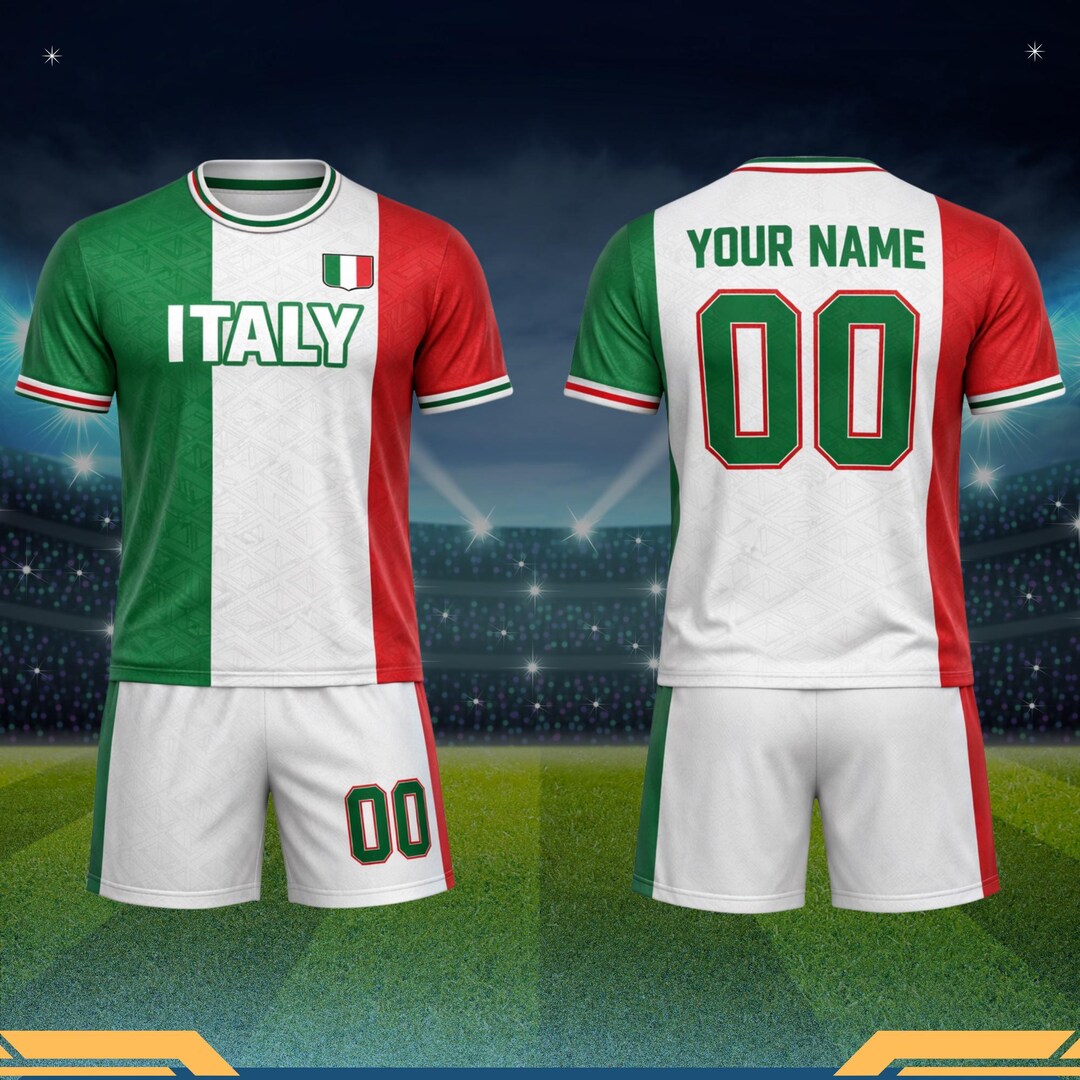 Personalized Italy Soccer Jersey Set, Custom Name & Number Back ...