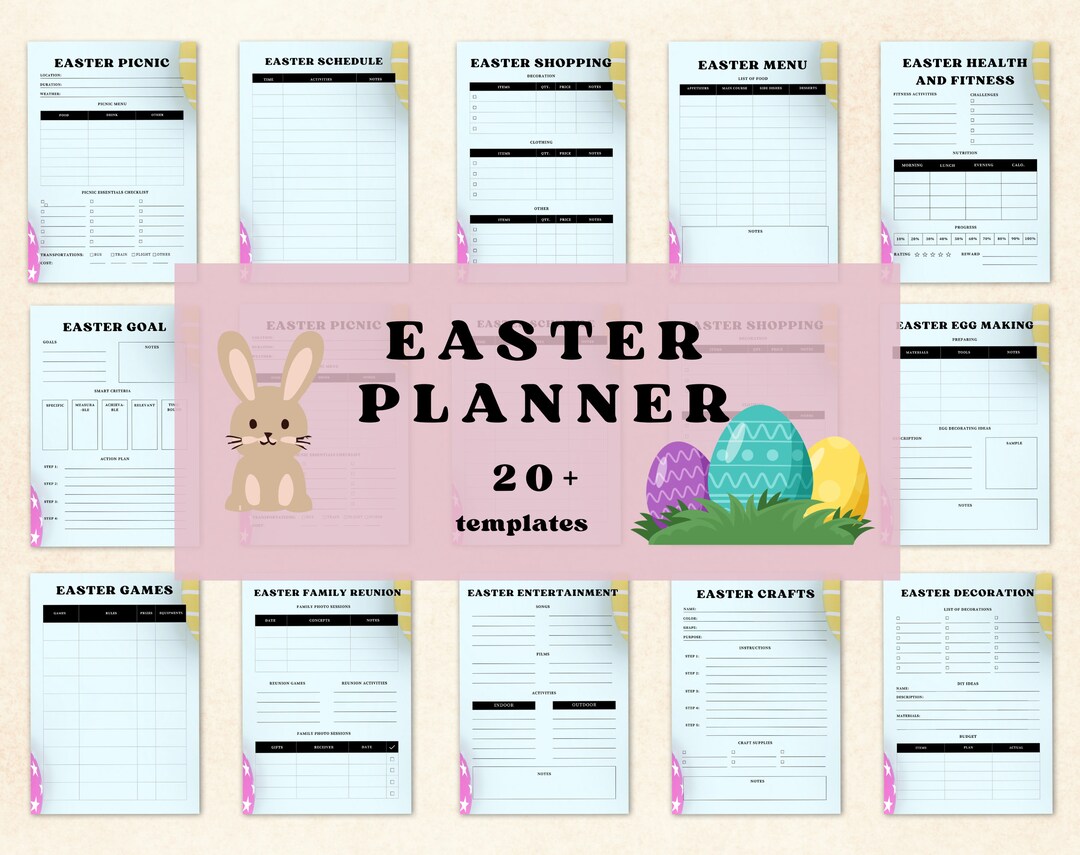 Easter Planner, Happy Easter Printable, Easter Checklist, Easter Gifts ...