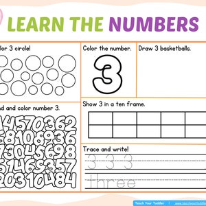 Kindergarten Math| Fun Activity| Learn the Numbers| Tracing| Learn to ...