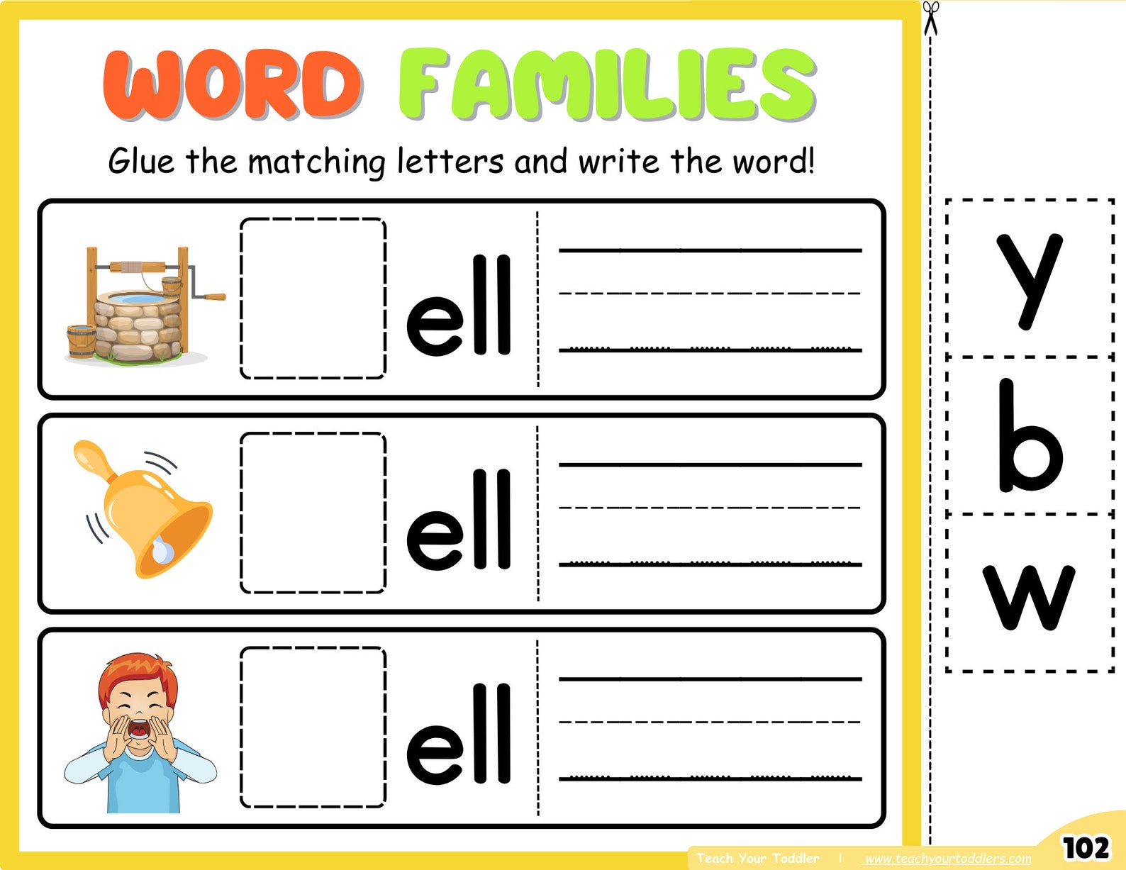 Word Family Endings| Learn to Read| Colorful Printable| Matching ...