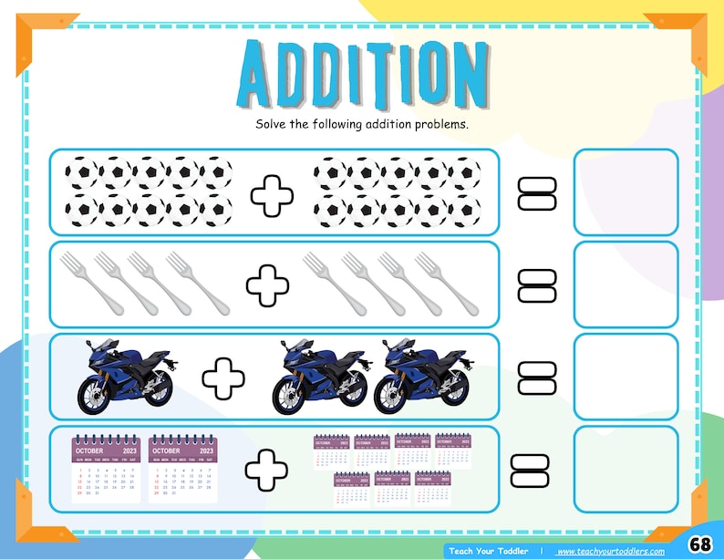 Kindergarten Math Addition and Subtracting With Pictures Learn the ...
