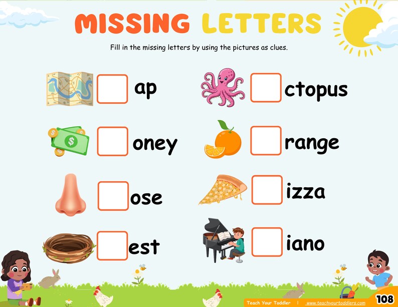 Kindergarten Abc's | Learn the Letters |fill in the Blank |colorful ...