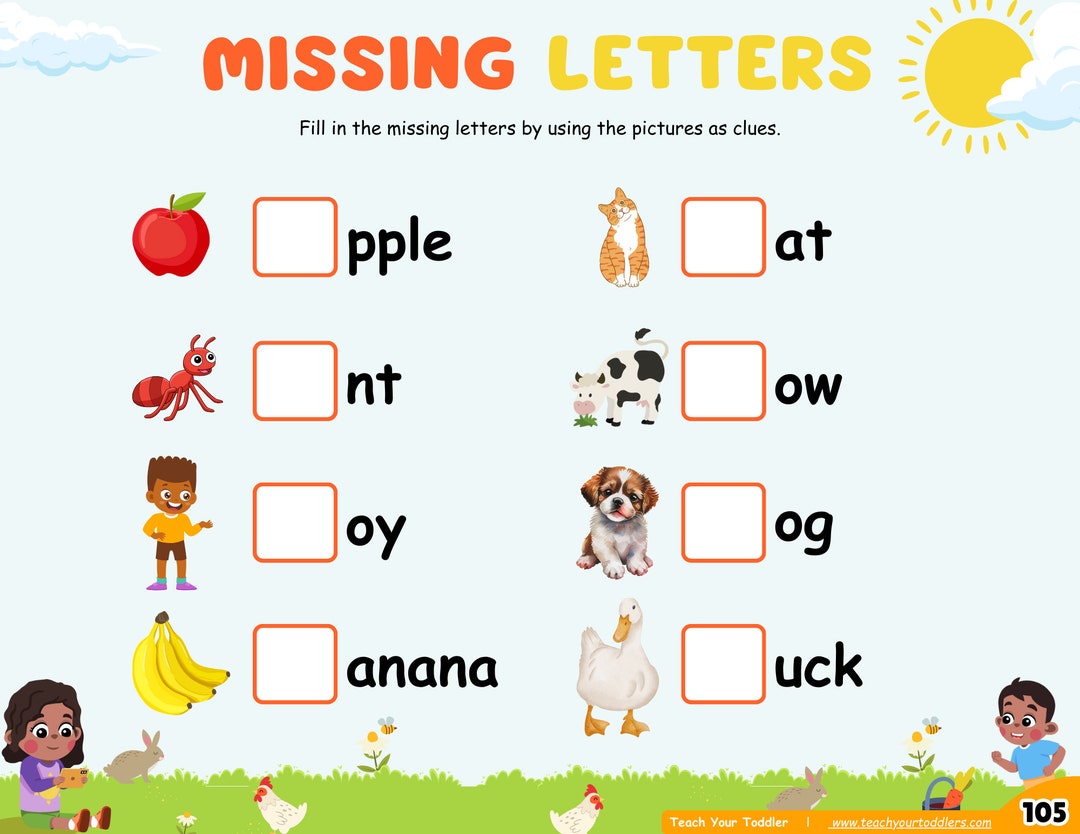 Kindergarten Abc's | Learn the Letters |fill in the Blank |colorful ...