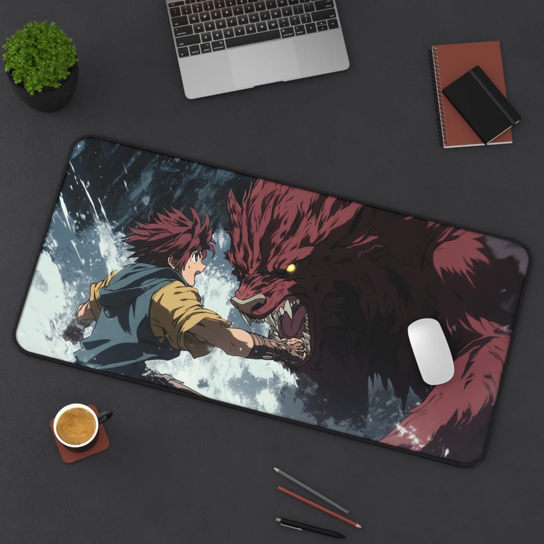 Anime Beast Fight Mousepad, Anime Fight Mousepad, Anime Beast Fight ...