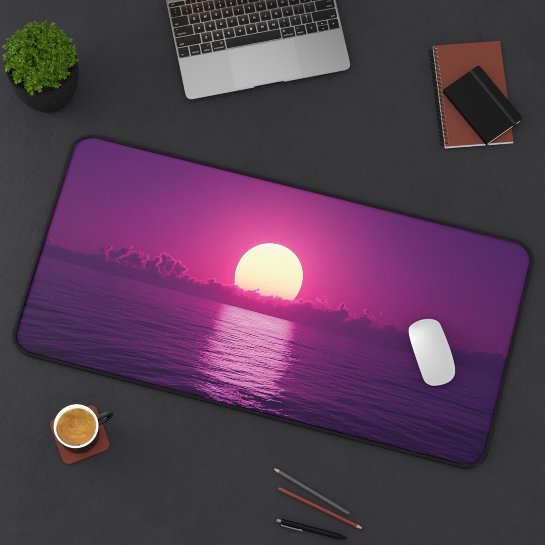 Purple Sunset Deskmat, Sunset Desk Mat, Purple Sunset Mousepad, Purple ...