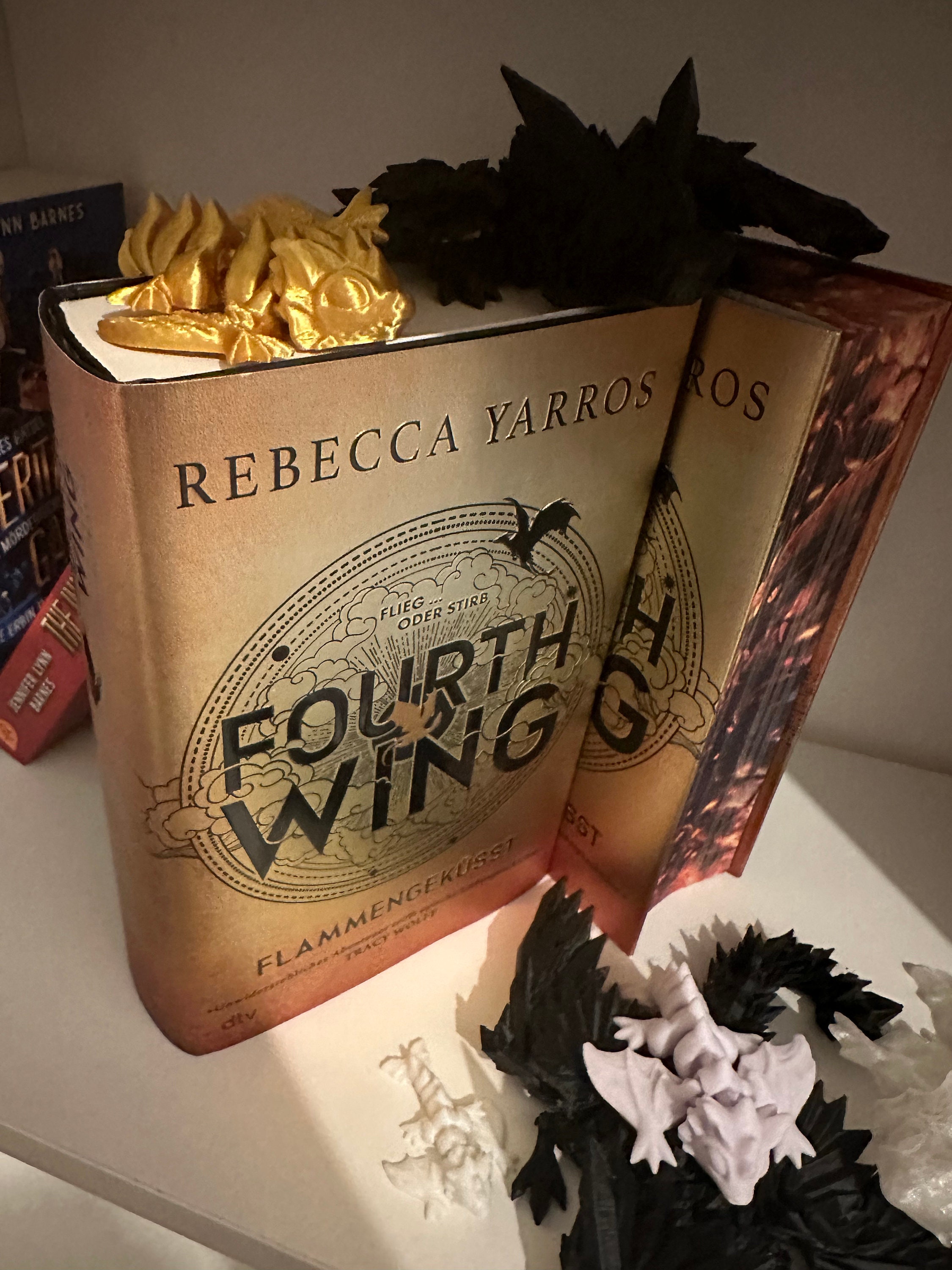 3D Print Fourth Wing Inspired Dragons Baby Gold Linked Dragon Gold ...