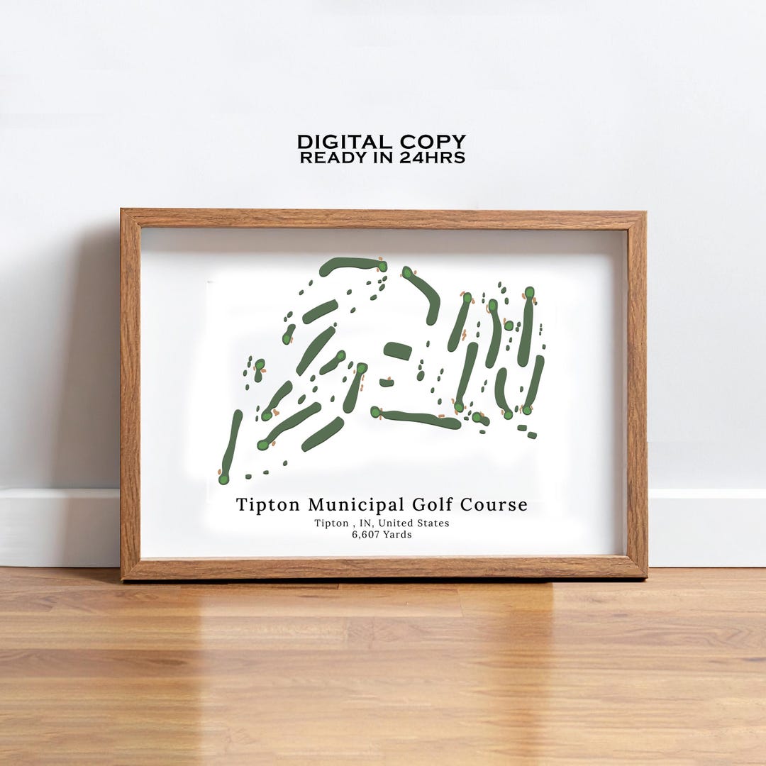 Tipton Municipal Custom Golf Course Map Print, Any Golf Course Map in ...