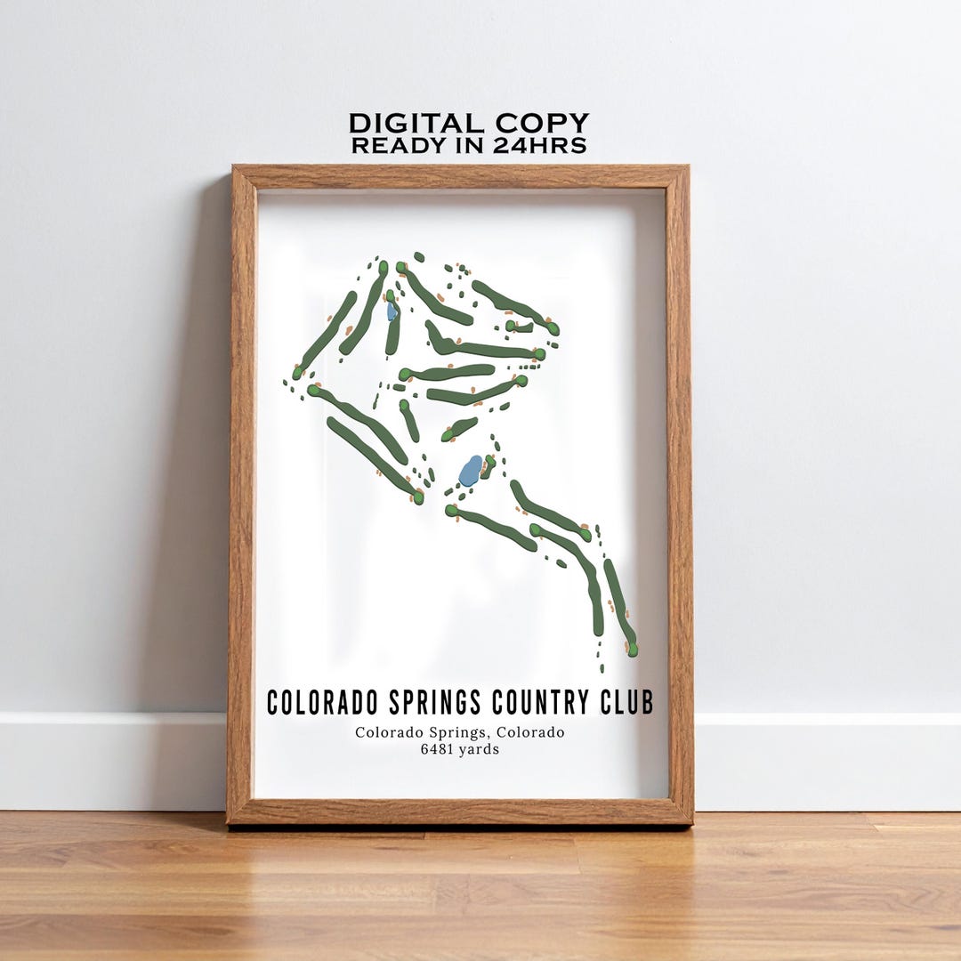Colorado Springs Country Club Printable Golf Course Map, Custom Golf ...