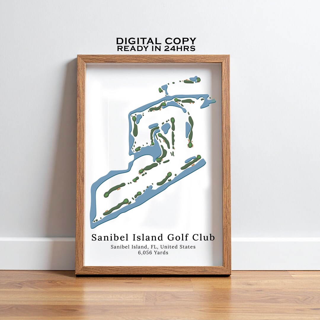 Sanibel Island Golf Club Map Print, Florida Golf Courses Printable, Any ...