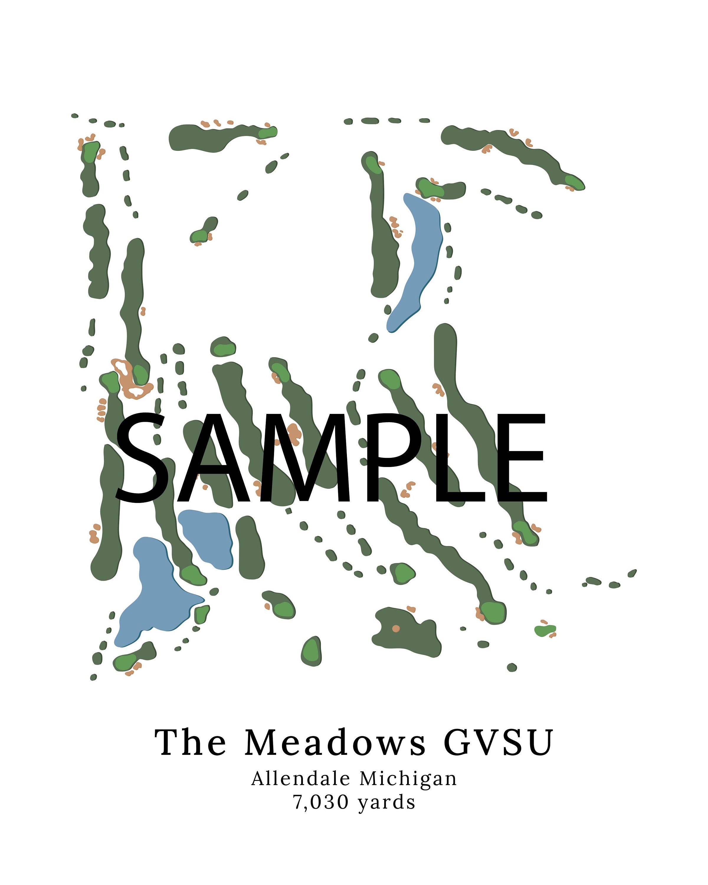 Fountains Golf and Banquet Course Map Printable, Custom Golf Course Map ...